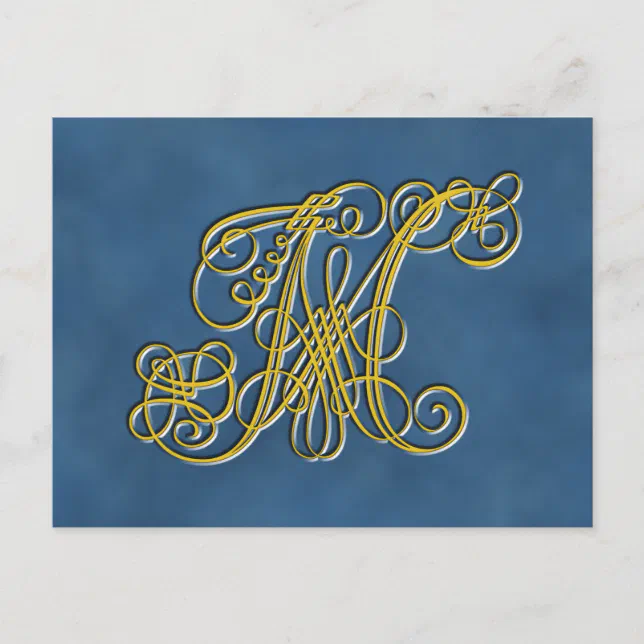 Fancy Royal Monogram Letter M Postcard | Zazzle.co.nz