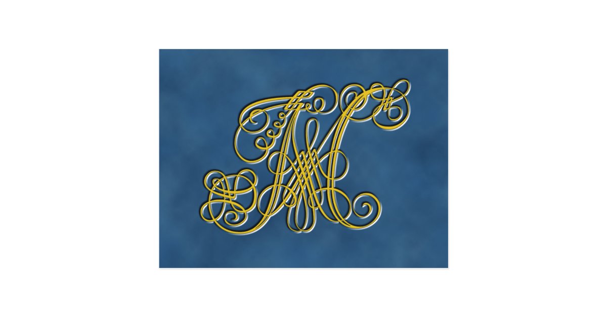 Fancy Royal Monogram Letter M Postcard | Zazzle.co.nz