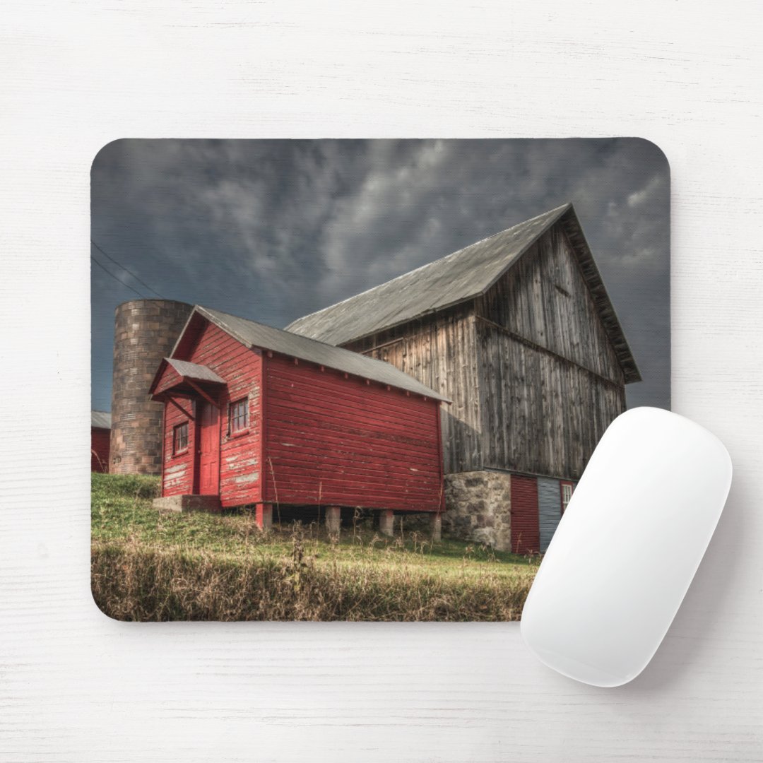 Farms | Red Wooden Barn in Michigan Mouse Pad | Zazzle.co.nz