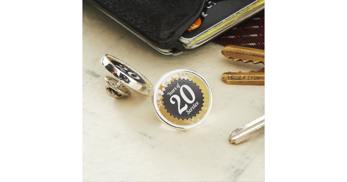 Faux gold 20 year employee anniversary award pin | Zazzle.co.nz