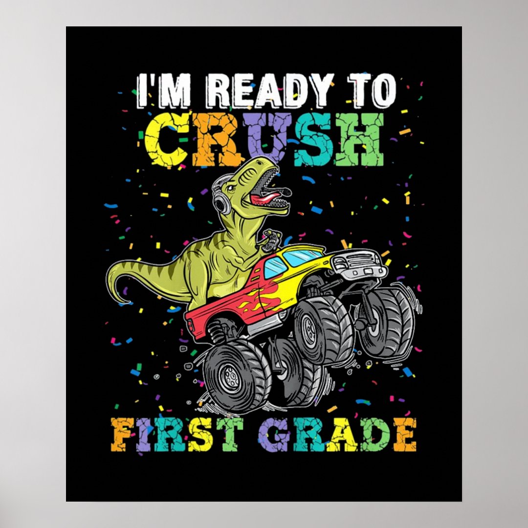 First Grade Monster Truck Poster | Zazzle.co.nz