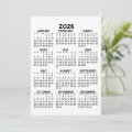 Full Year View Calendar - Basic Minimal Card | Zazzle.co.nz