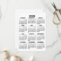 Full Year View Calendar - Basic Minimal Card | Zazzle.co.nz
