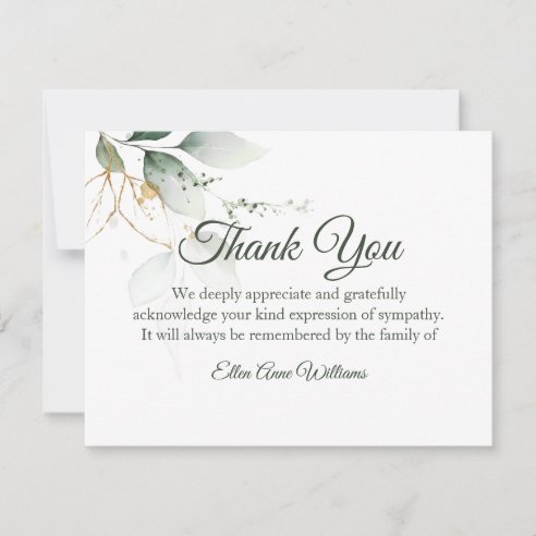Bereavement Thank You Cards | Zazzle.co.nz