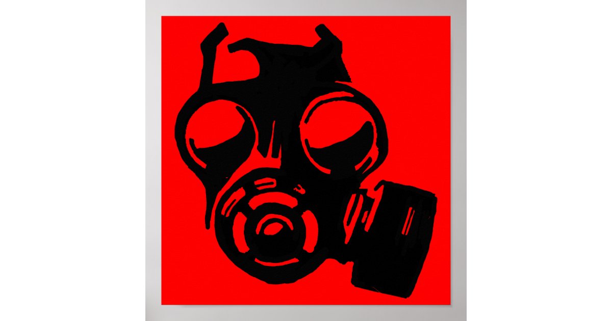 Gas Mask Gasmask Graphic Stencil Poster Sign | Zazzle.co.nz