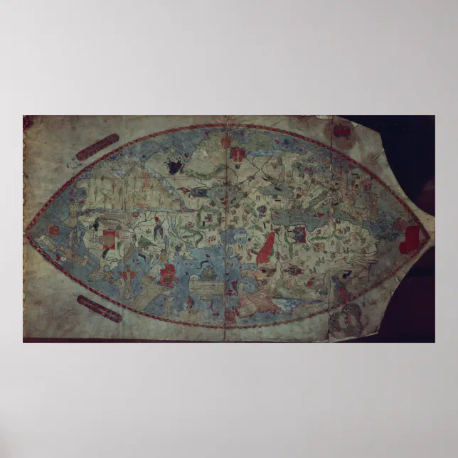 Genoese world map, designed by Toscanelli Poster | Zazzle.co.nz