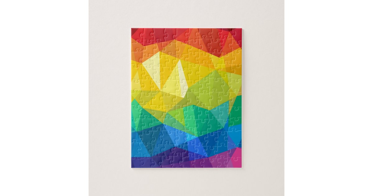 Geometric rainbow jigsaw puzzle | Zazzle.co.nz