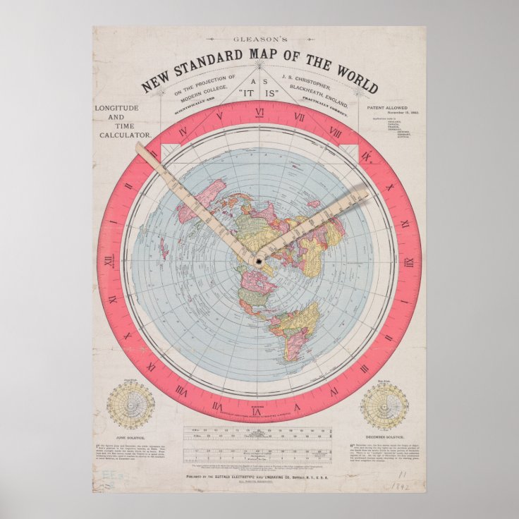 Gleason's new standard map of the world poster | Zazzle.co.nz