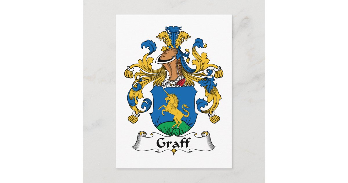 Graff Family Crest Postcard | Zazzle.co.nz