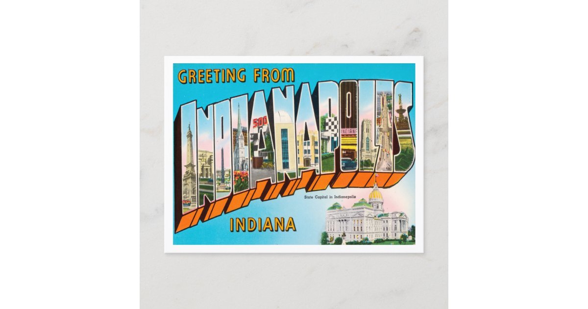 Greetings from Indianapolis, Indiana Travel Postcard | Zazzle.co.nz
