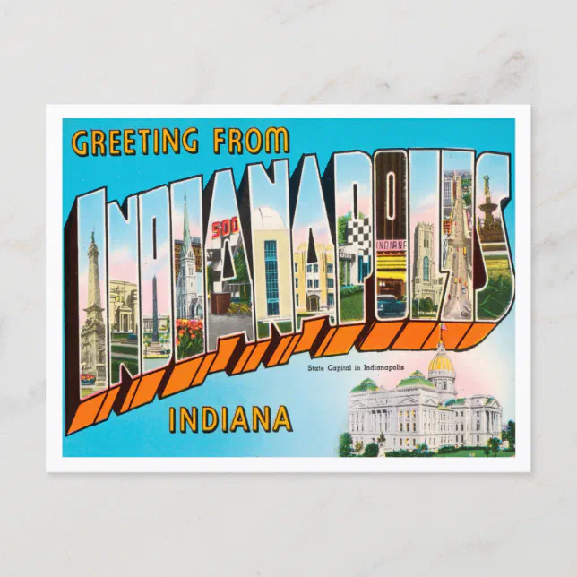Greetings from Indianapolis, Indiana Travel Postcard | Zazzle.co.nz