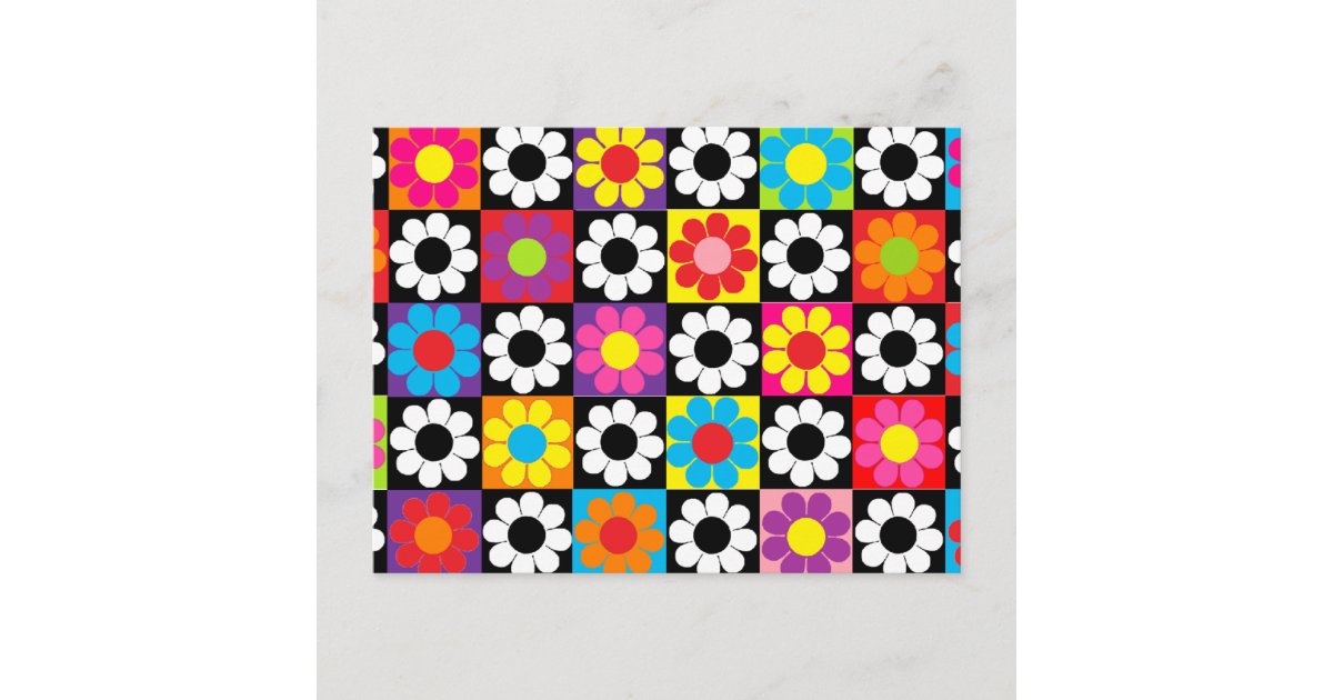 Groovy Retro Flower Power Postcard | Zazzle.co.nz
