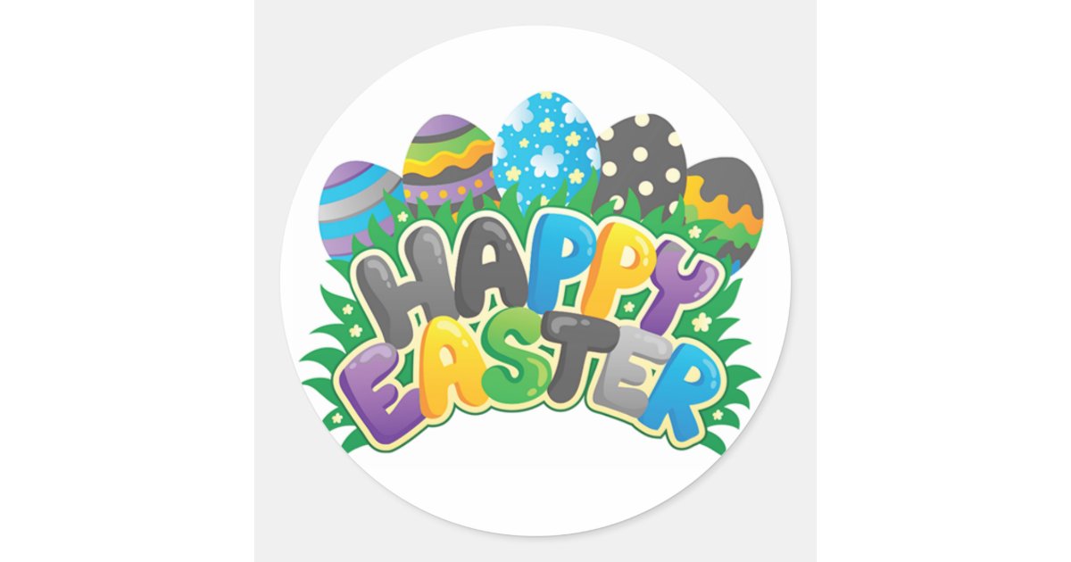 Happy Easter Classic Round Sticker | Zazzle.co.nz