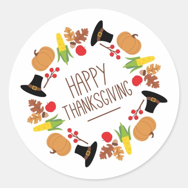 Happy Thanksgiving Stickers | Zazzle NZ