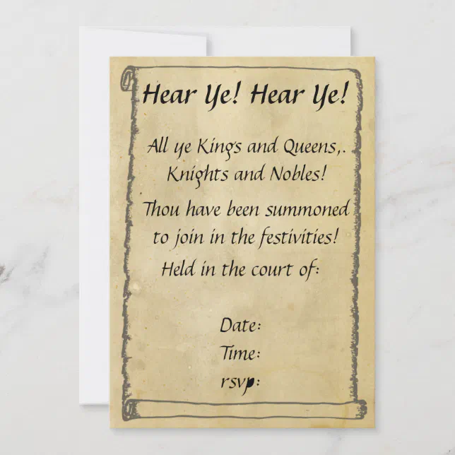 Hear Ye! Hear Ye! Scroll Invitations | Zazzle.co.nz