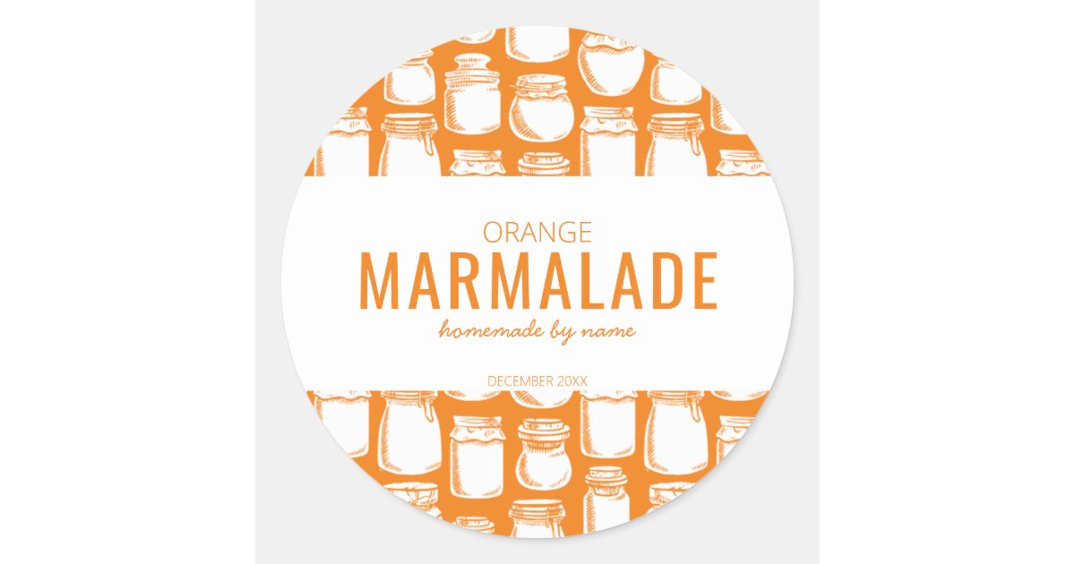 Homemade Orange Marmalade Round Sticker | Zazzle.co.nz