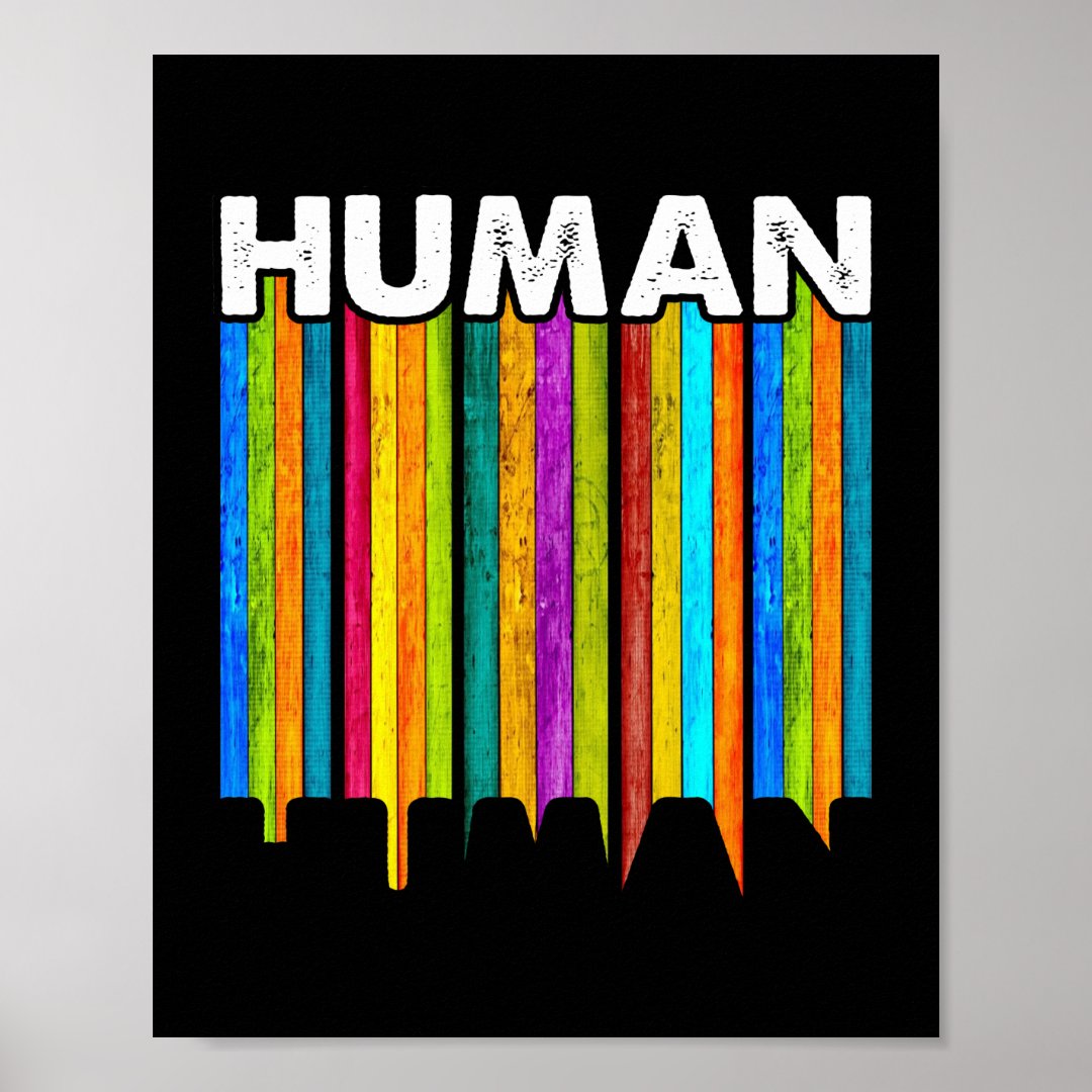 HUMAN LGBT Flag Gay Pride Month Transgender Poster | Zazzle.co.nz