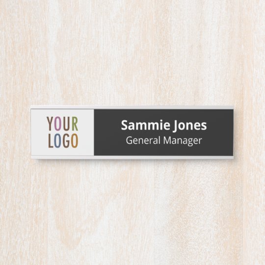 Interchangeable Office Door Name Plate with Logo | Zazzle.co.nz