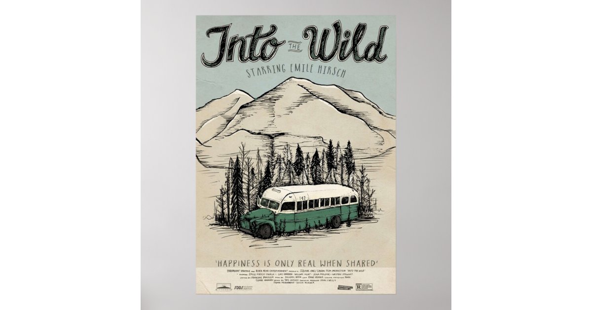 Into The Wild Illustrated Film Poster | Zazzle.co.nz
