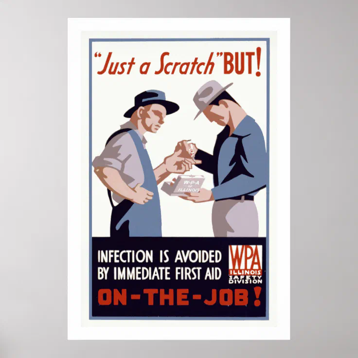 "Just a Scratch" First Aid Poster | Zazzle.co.nz