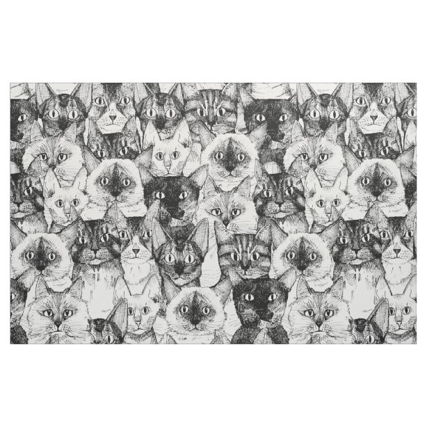 Cat Design Fabric | Zazzle.co.nz