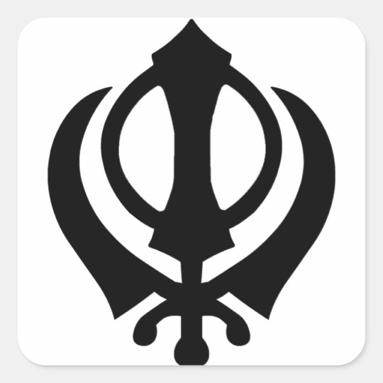 Khanda Sikh Symbol Square Sticker | Zazzle.co.nz