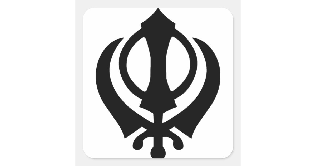Khanda Sikh Symbol Square Sticker | Zazzle.co.nz