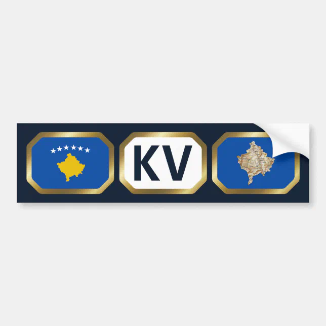 Kosovo Flag Map Code Bumper Sticker | Zazzle.co.nz