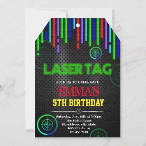 Laser Tag Invitations | Zazzle NZ