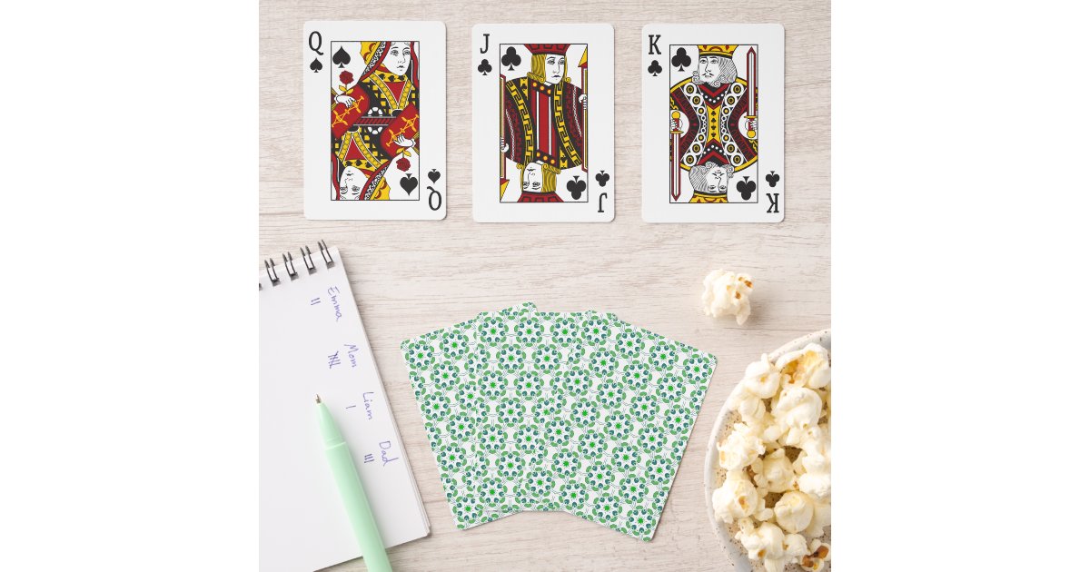 Leaf Pattern, Pattern Of Leaves, Green Leaves Playing Cards | Zazzle.co.nz