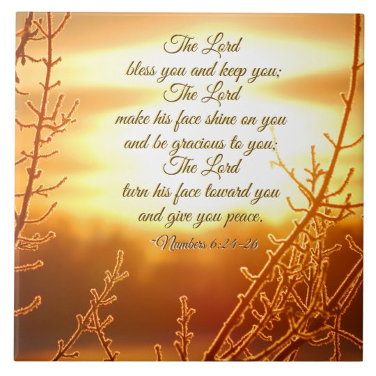 Lord's Blessing Numbers 6:24-26 Bible Verse Tile | Zazzle.co.nz