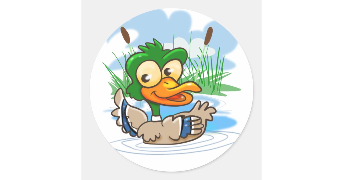Mallard Duck Classic Round Sticker | Zazzle.co.nz