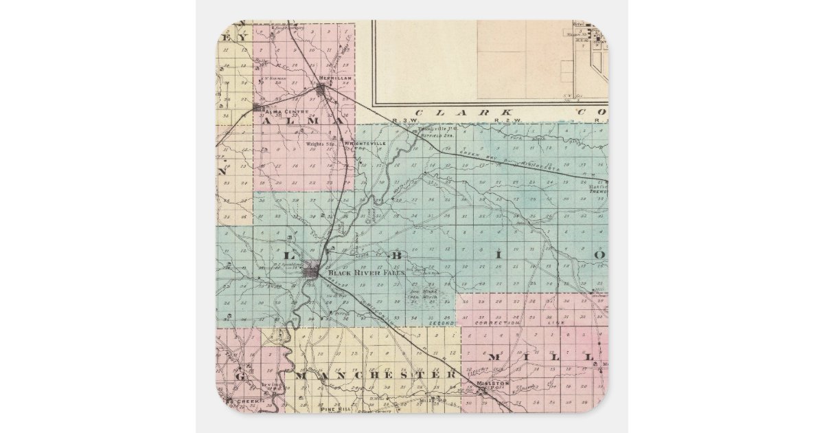Map of Jackson County, Plat of Friendship Square Sticker | Zazzle.co.nz