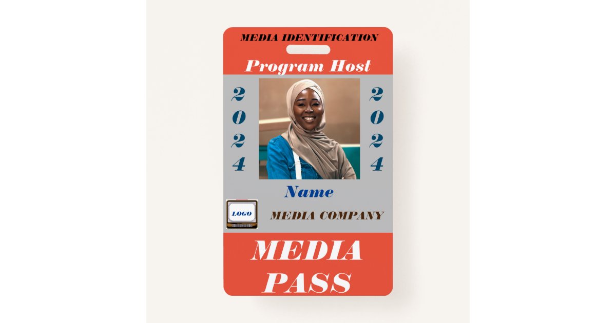 Media Pass ID Badge | Zazzle.co.nz