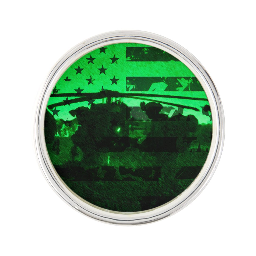 Military Night Operations with American Flag Lapel Pin | Zazzle.co.nz