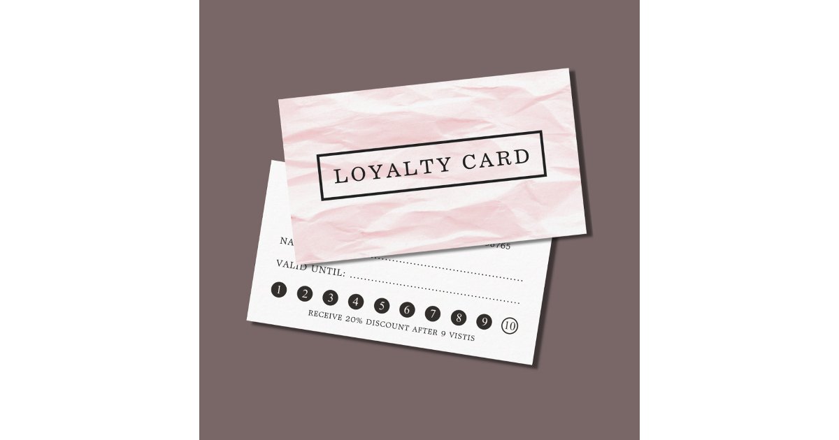 Modern Elegant Texture Pink Grey Loyalty Card | Zazzle.co.nz
