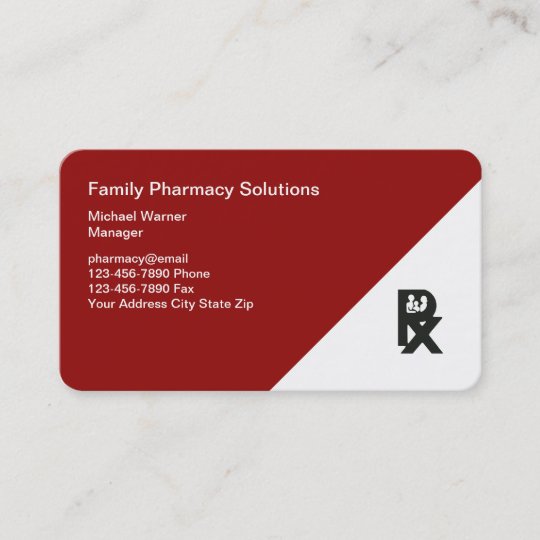 Modern Pharmacy Or Pharmaceutical Business Card | Zazzle.co.nz