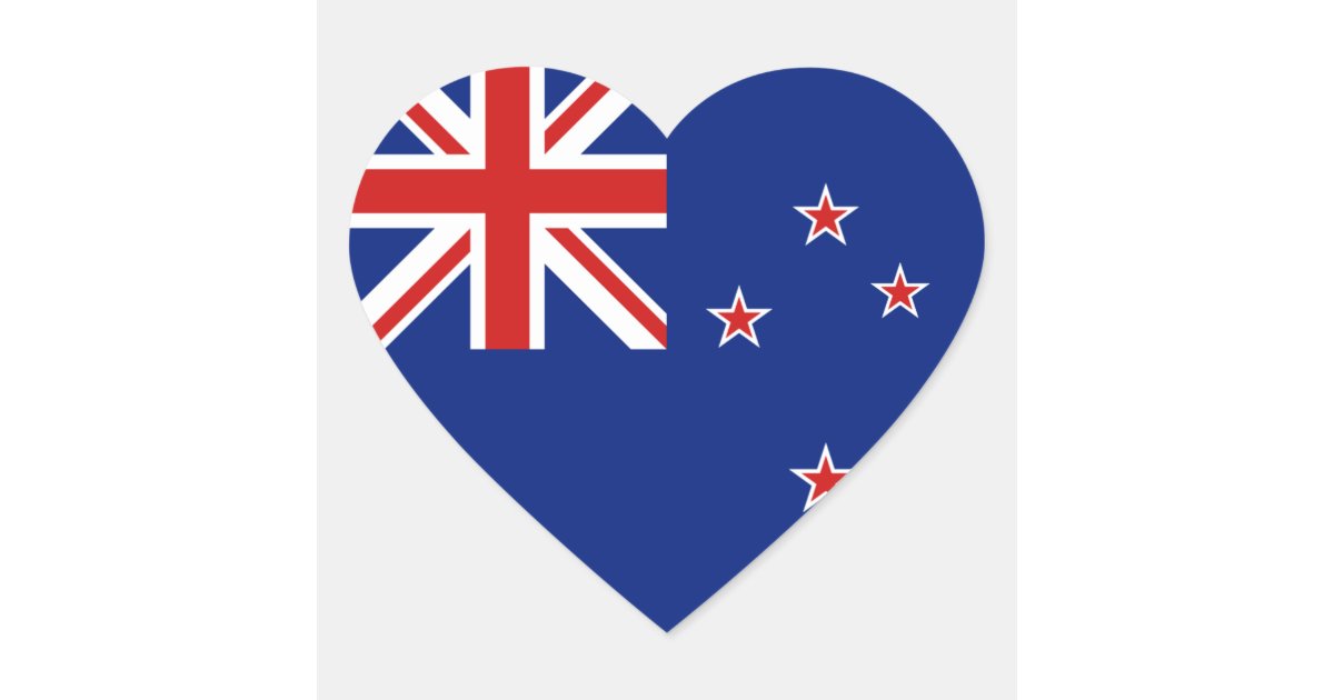 New Zealand Flag Heart Sticker | Zazzle.co.nz