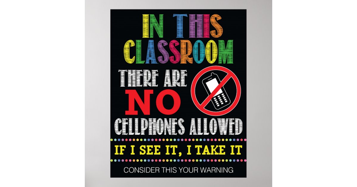 No Cellphones Classroom Sign | Zazzle.co.nz