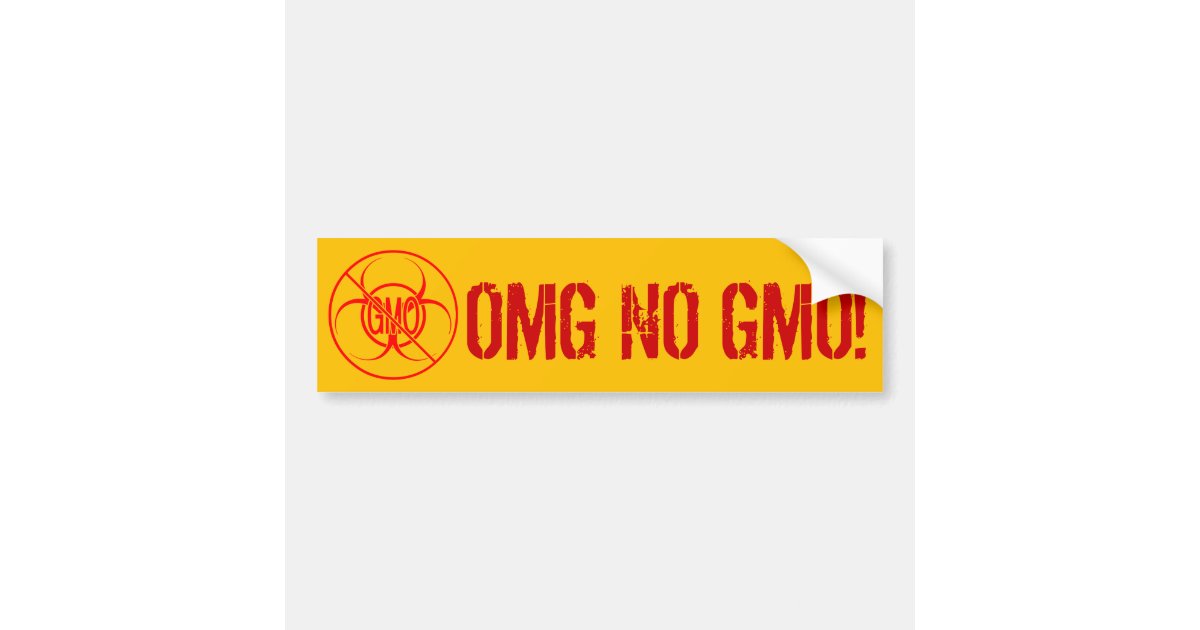 No GMO Bumper Sticker Biohazard NO GMO Sticker | Zazzle.co.nz