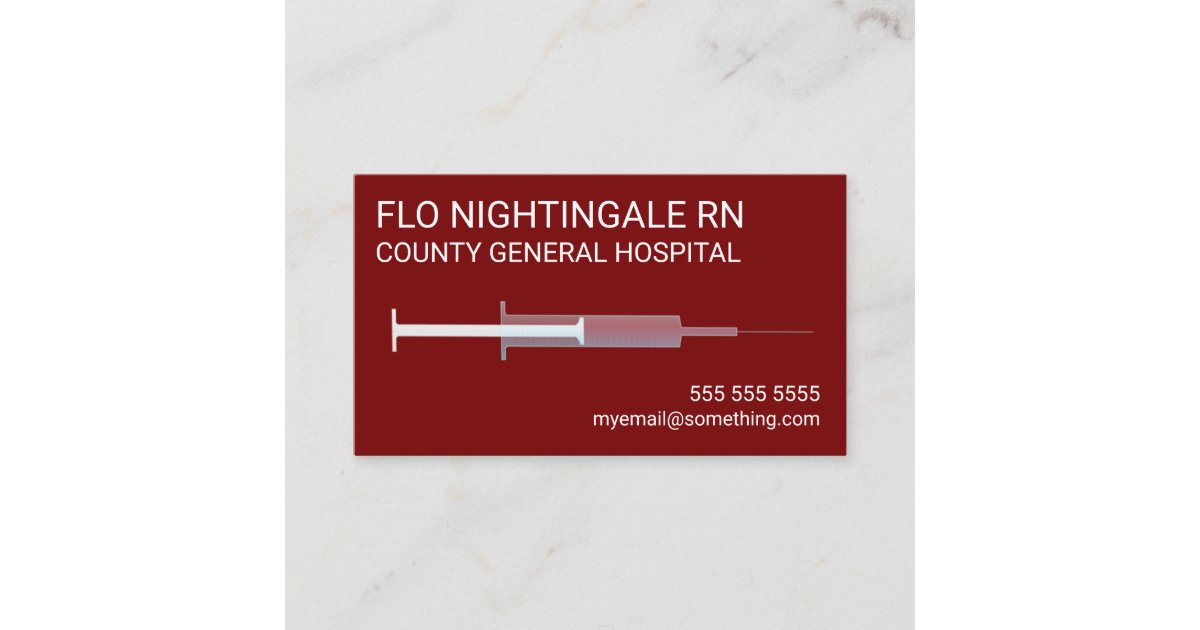 Nurse Flu Shot Red Business Card | Zazzle.co.nz