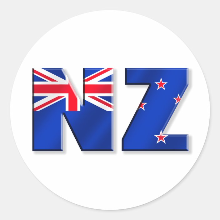NZ logo flag of New Zealand Classic Round Sticker | Zazzle.co.nz