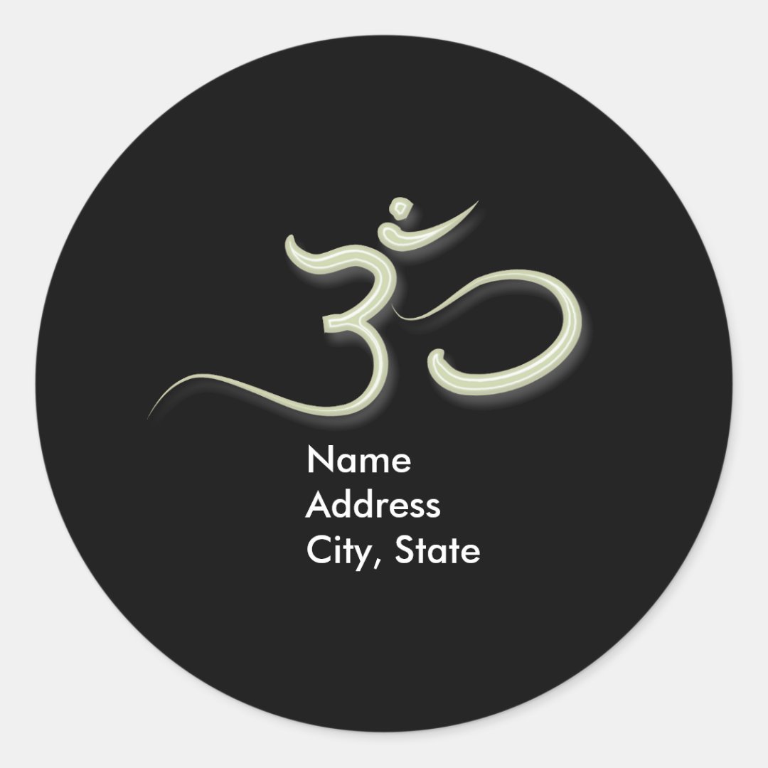 Om symbol envelope stickers/DIY background Colour Classic Round Sticker ...