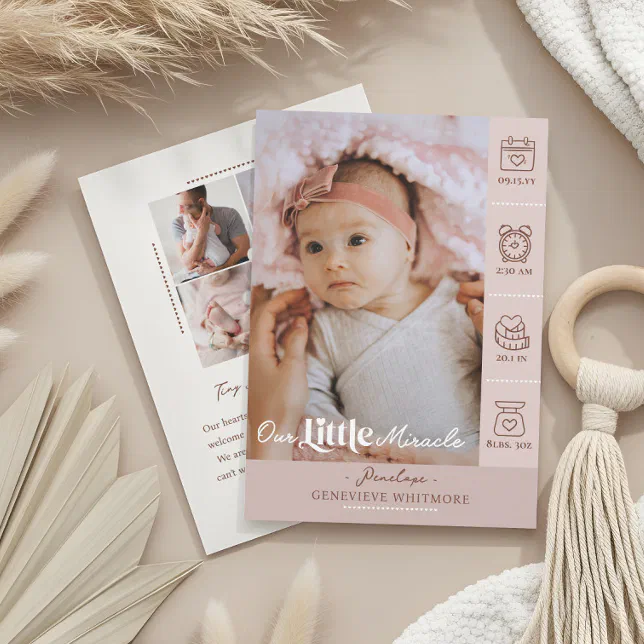 Our Little Miracle Baby Birth Stats Newborn Photos Announcement ...