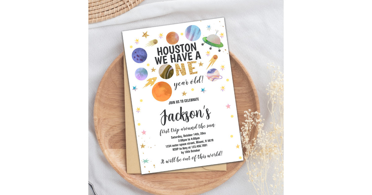 Outer Space Birthday Invitation, Outer Space Invitation | Zazzle.co.nz