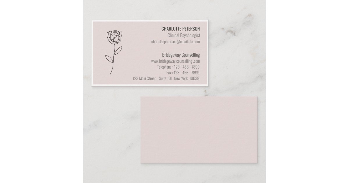 Pastel Pink Psychologist & Counsellor Business Card | Zazzle.co.nz