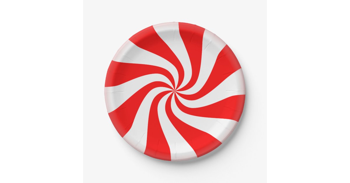 Peppermint Candy cane Pattern Paper Plate | Zazzle.co.nz