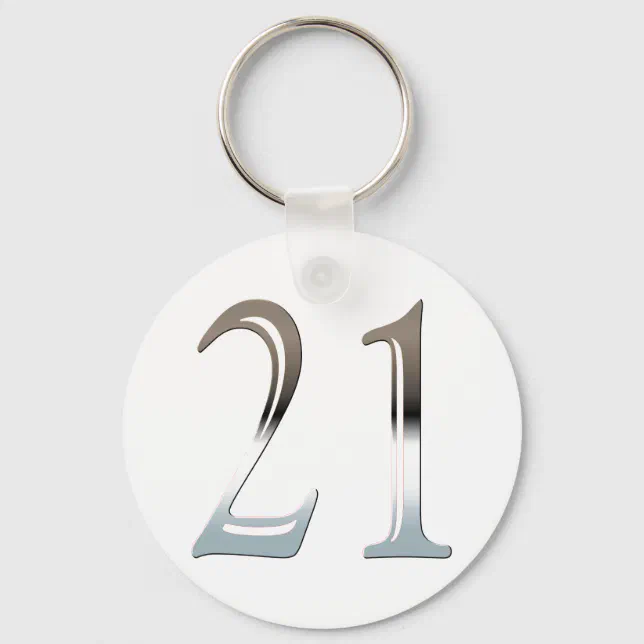 Personalised 21st Birthday Silver Number 21 Key Ring | Zazzle.co.nz