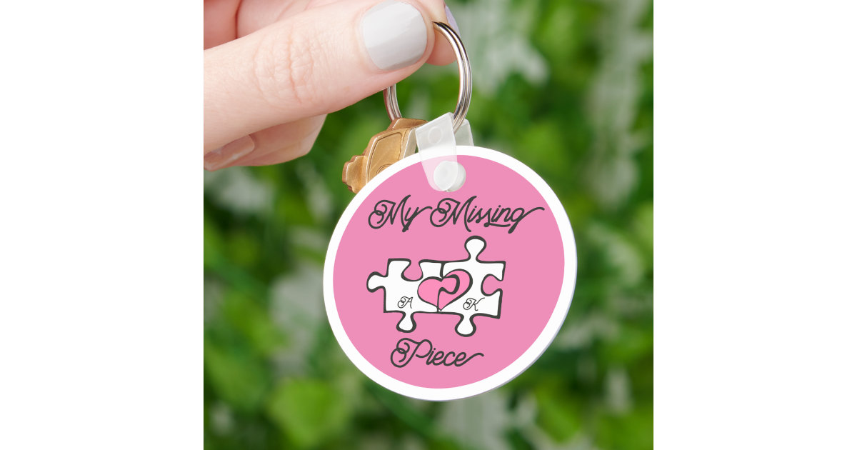 Pink My Missing Piece Puzzle Cute Valentine's Day Key Ring | Zazzle.co.nz