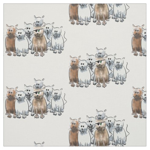 Cat Design Fabric | Zazzle.co.nz